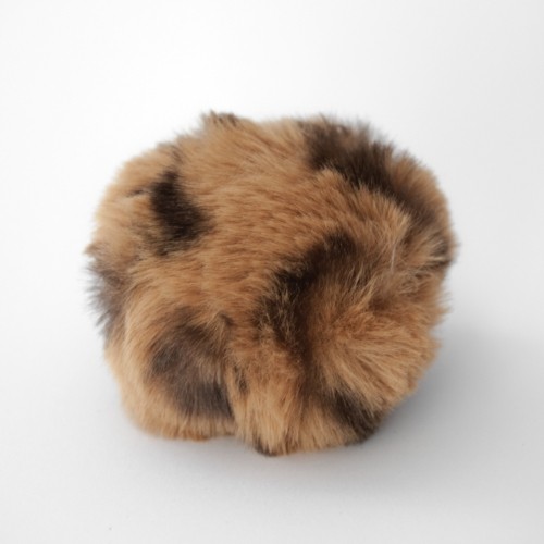 Dusk i fuskepels med trykknapp - karamell/brun/sort - 6 cm ...